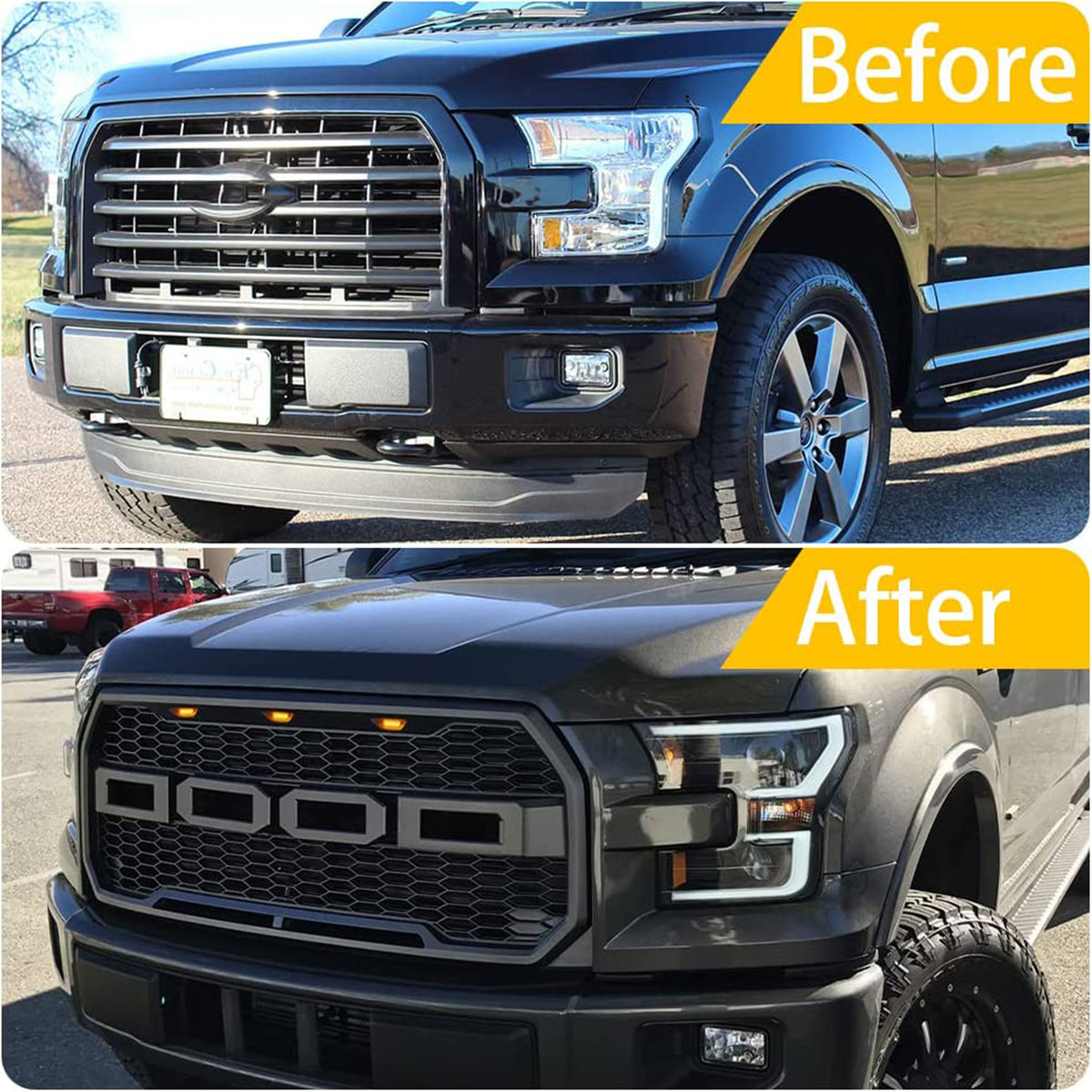Front Grille For 2015 2016 2017 FORD F150 Grill Raptor style Bumper Me ...